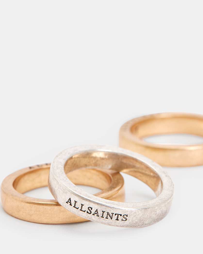 Ula Two Tone Ring Set WRM BRSS/WRM SILVR | ALLSAINTS